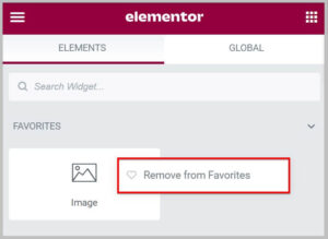 How To Mark Widgets As Favorite In Elementor