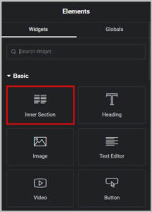 How To Activate Inner Section Widget In Elementor