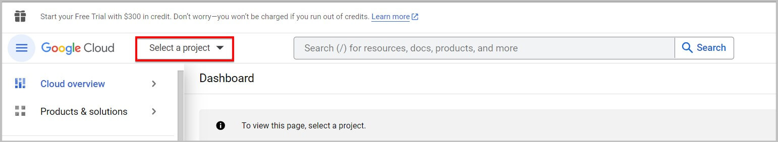 Select Project Dropdown In Google Cloud Console - Blogging Unplugged